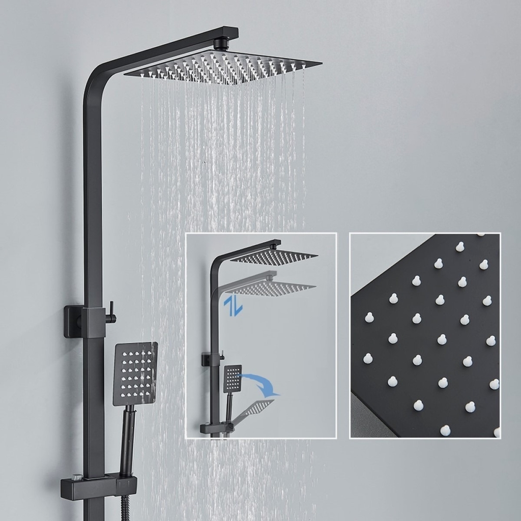 Chuveiro/ducha Moderno Preto Misturador Água Quente/fria