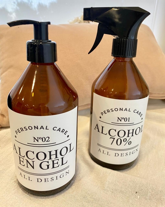 Combo Alcohol Envase vidrio 500 ml