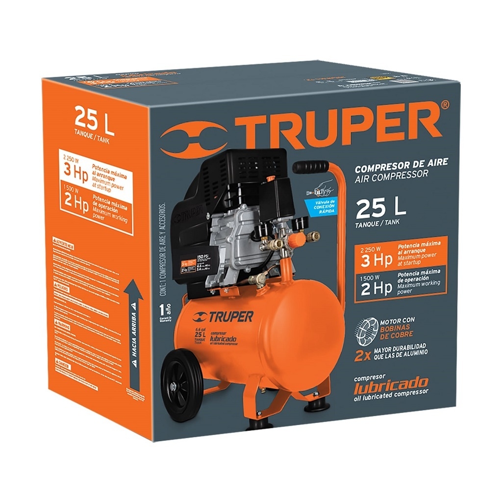 COMPRESOR HORIZONTAL, 25 L, 3 HP (POTENCIA MÁX.), 127 V CÓDIGO: 15006 ...