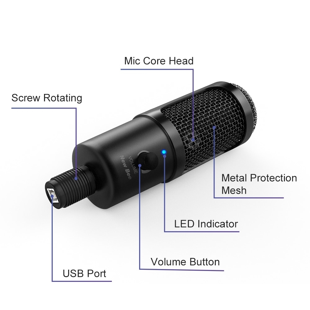 New Bee USB Microphone PC Condenser