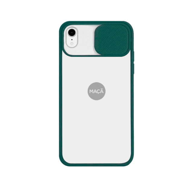 IPHONE XR - CAPA TPU COM PROTEÇÃO NA CÂMERA - VERDE ESCURO