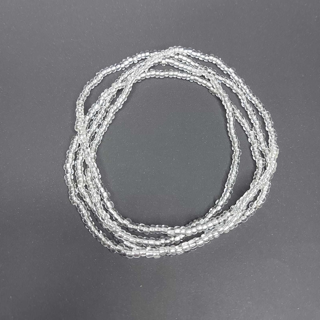 Guia em missangas/miçangas Branco transparente