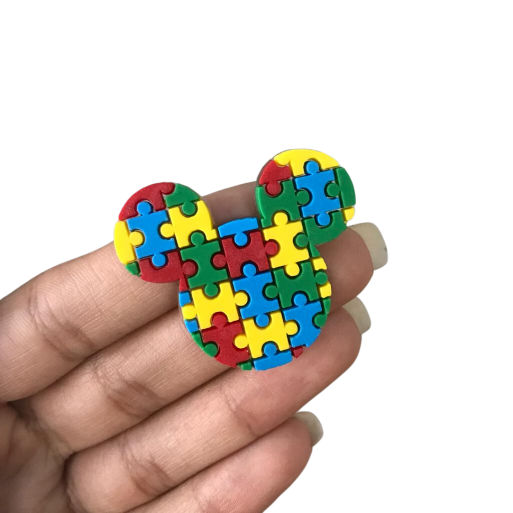 Aplique Mickey Autismo Emborrachado - 1 unidade