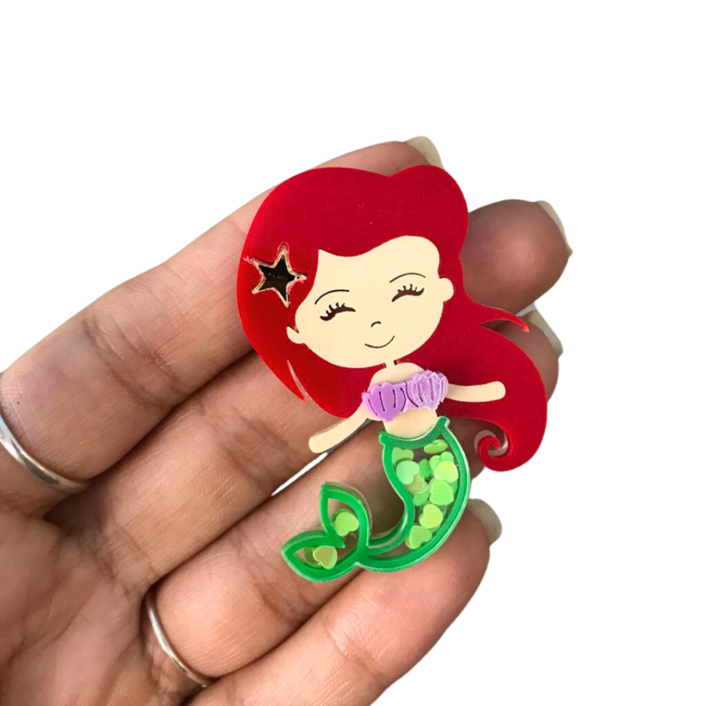 Aplique Ariel em Acrílico para Laço - 1 Unidade (Pequena Sereia)