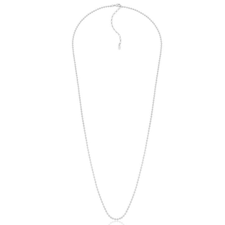 Colar Longo Esferas Lisas no Banho de Ródio Branco Colar Longo Esferas Lisas no Banho de Ródio Branco