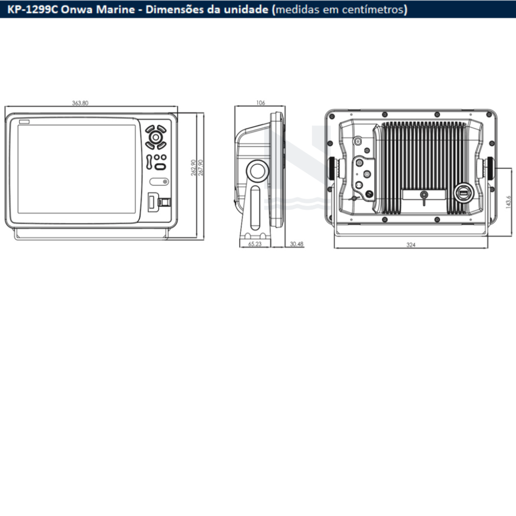 GPS e SONDA 12" carta náutica e saída HDMI Onwa KP-1299C