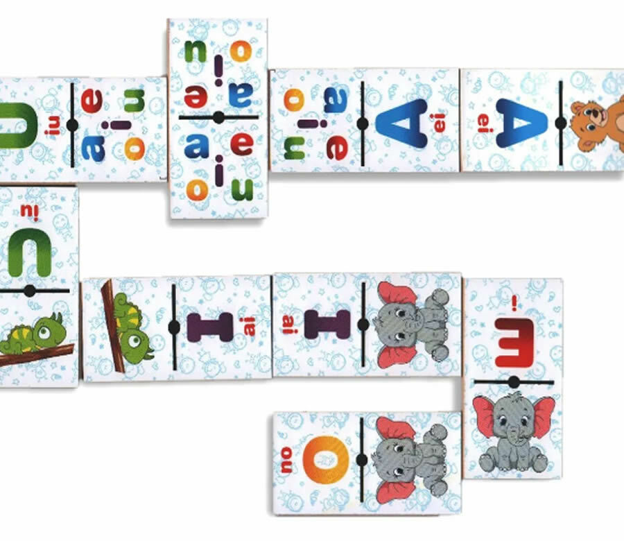 Domino de madera Vocales - Comprar en LA EDUCADORA SHOP