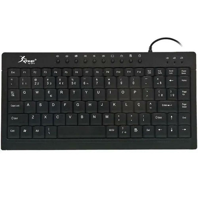MINI TECLADO USB MULTIMIDIA PADRÃO ABNT2 KP-2013 - PRETO - KNUP