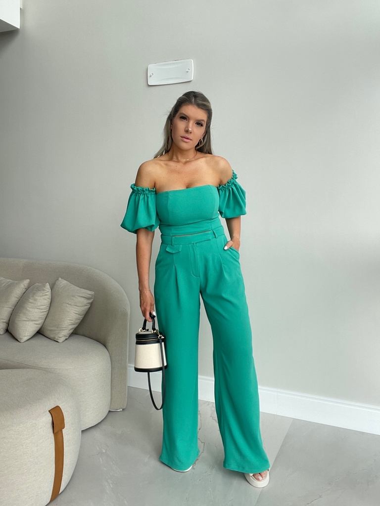 Calça Lara Verde Esmeralda - Comprar em Chérie