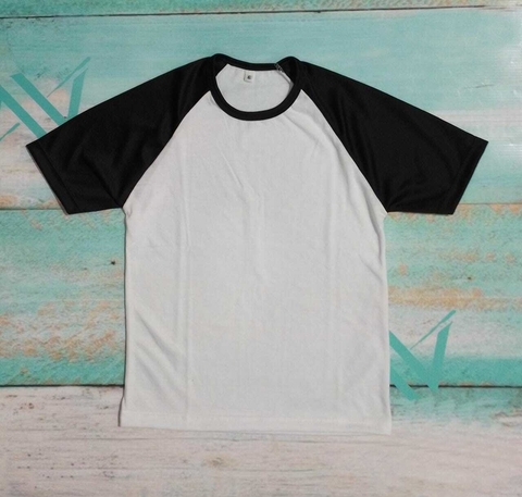 Art. 121 Remera manga ranglan blanca y negro