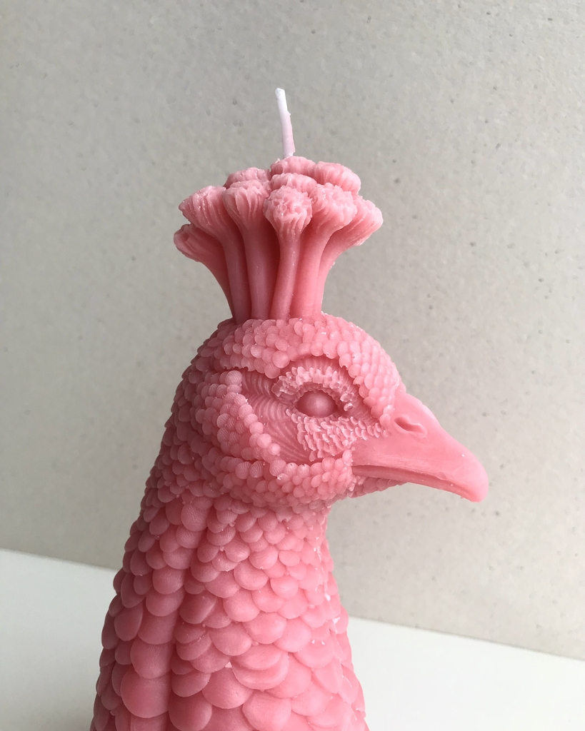 Vela Decorativa em Formato de Pavão Rosa - Toque Decor