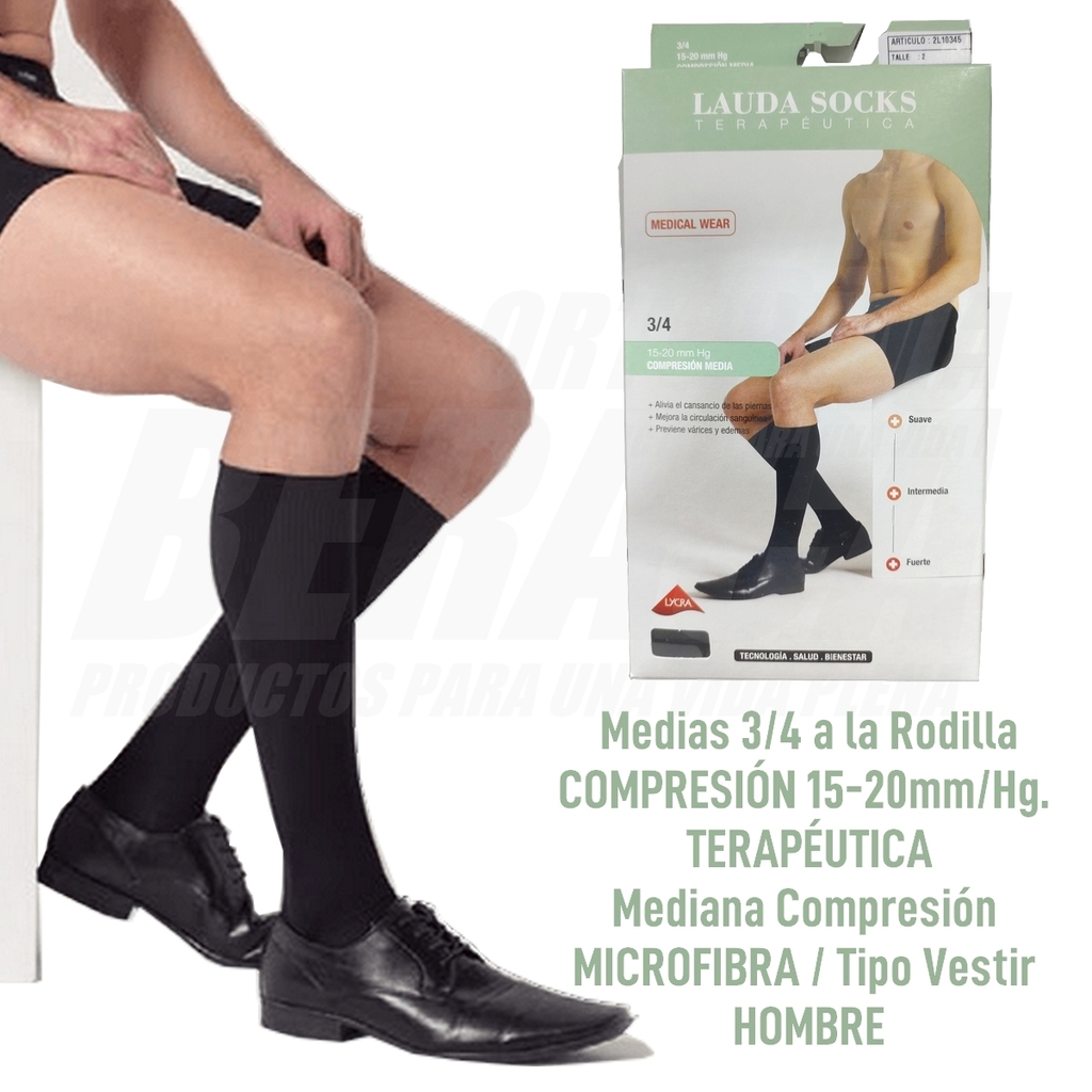 Medias Compresión 15 20mm Hg 140 Deniers Terapéutica De Microfibra