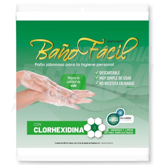 Paño Jabonoso BAÑO FÁCIL con CLORHEXIDRINA