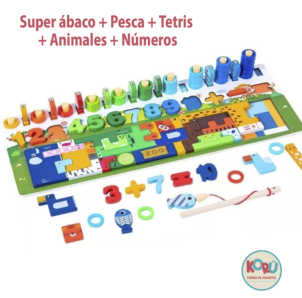 Super Abaco, con juego de pesca inmantada, números y tetris animales de ...