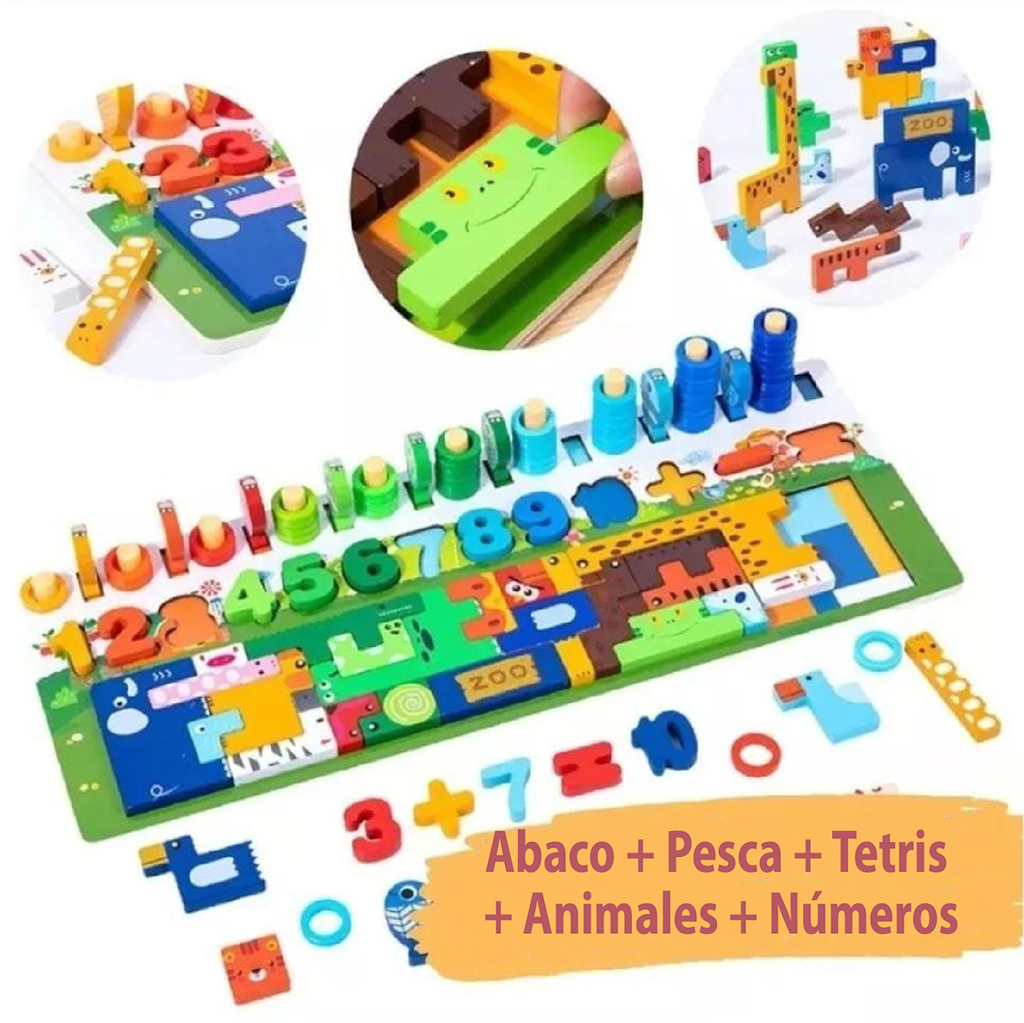 Super Abaco, con juego de pesca inmantada, números y tetris animales de ...
