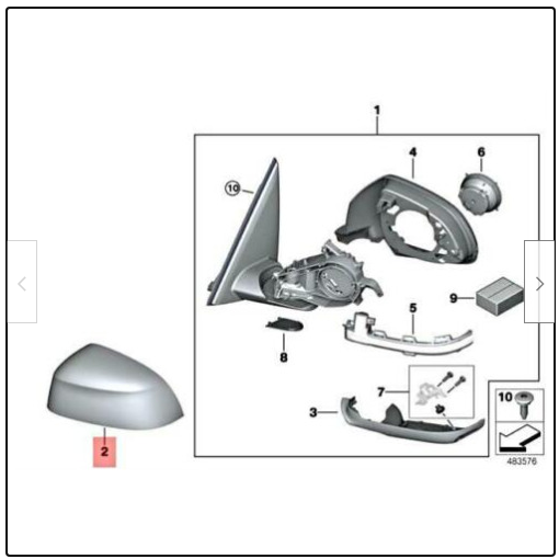 BMW X3 G01 G02 X4 G05 X5 G06 X6 G07 X7 CAPA RETROVISOR DIREITO COR ...