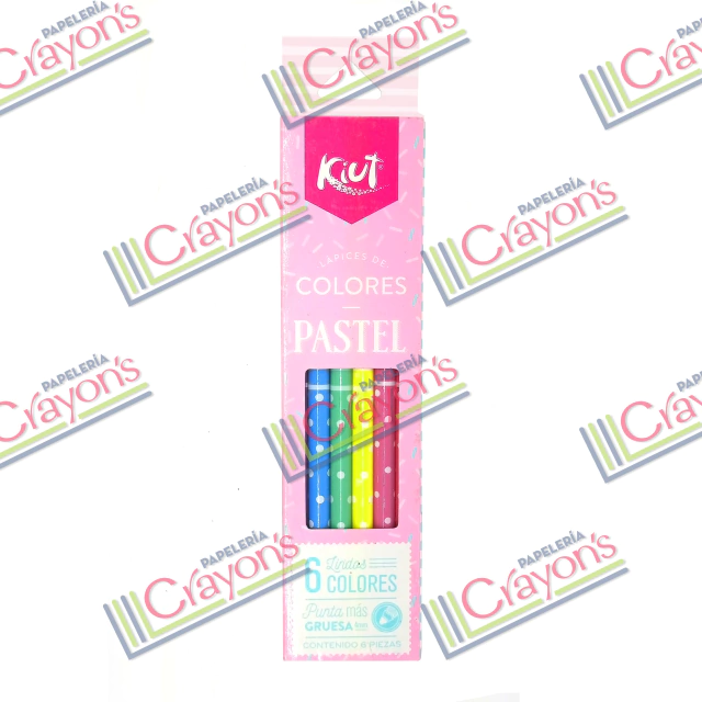 COLORES KIUT PASTEL 6 PIEZAS - Papeleria Crayons