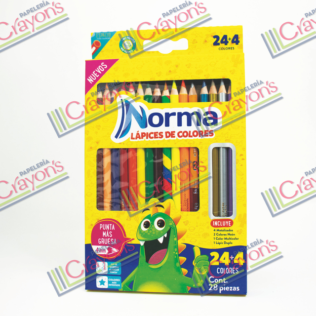 COLORES NORMA 24+4 PIEZAS - Papeleria Crayons