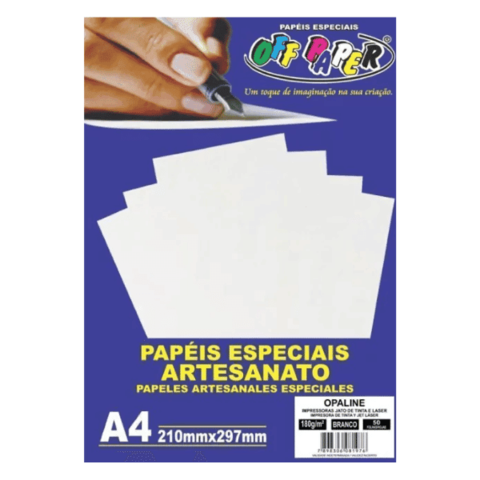 Papel Opaline A4 180g 50fls Off Paper Branco