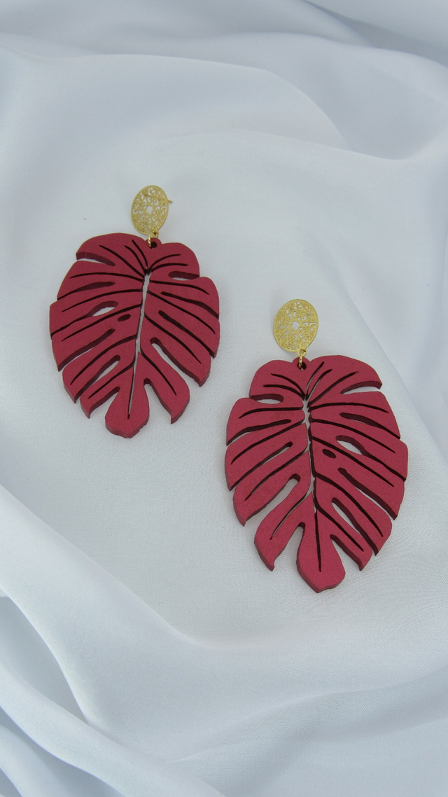 Arete en madera rojo - Comprar en LA BIJOUTERIA