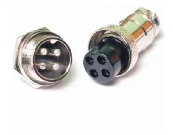 CONECTOR MIKE 4 PINOS MACHO E FEMEA