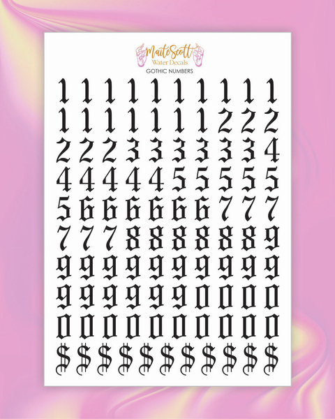 Gothic Numbers - Comprar en Maite Scott Decals