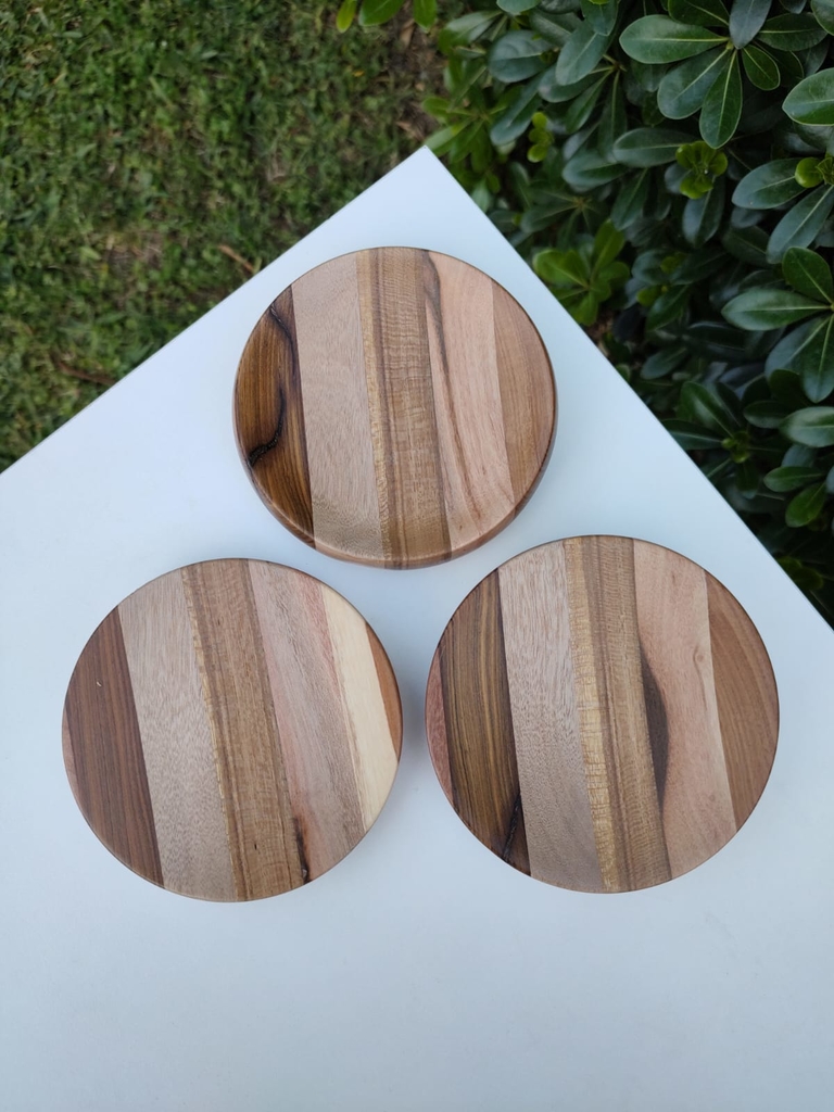 Se de Coasters Line Grain - DM Diseños en Madera