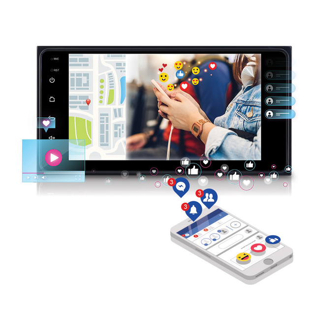 HF-TOYCPLAY Reproductor Pantalla Táctil 8" MP5, MP4, MP3, USB, BT, APPS