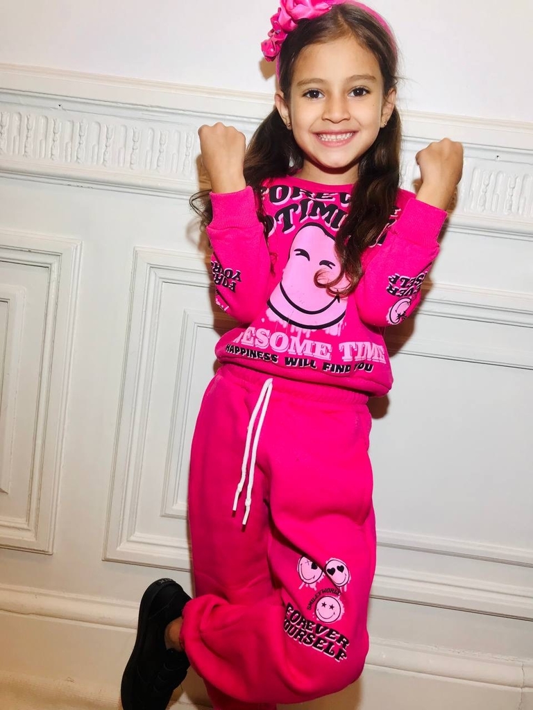 CONJUNTO FRISADO FOREVER EMOJI DE NENA (BUZO + PANTALON)