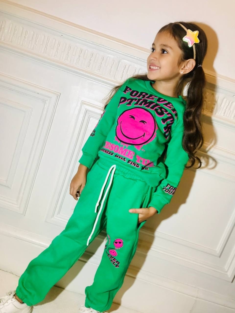 CONJUNTO FRISADO FOREVER EMOJI DE NENA (BUZO + PANTALON)
