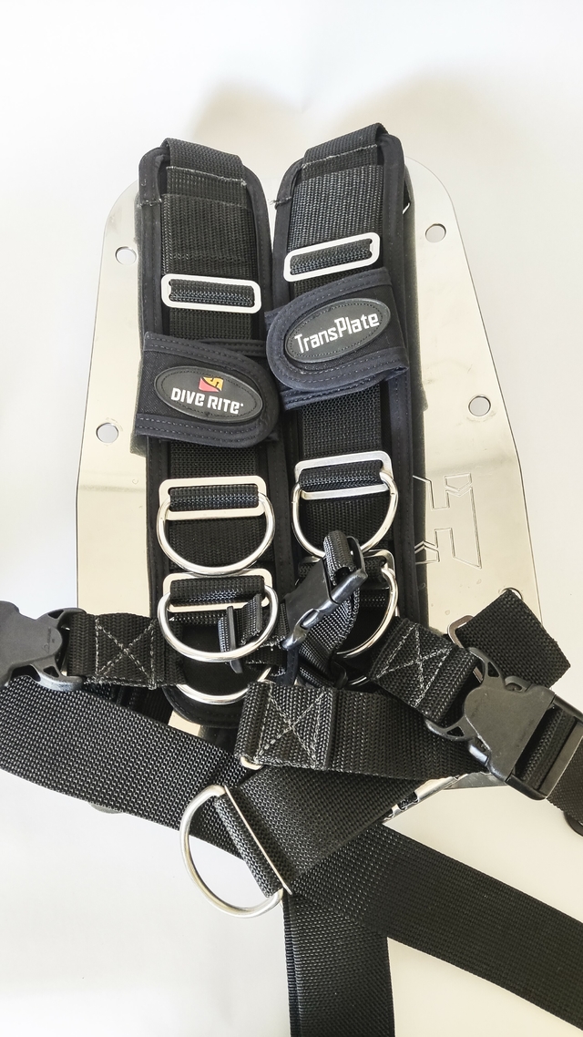 Backplate de Inox Halcyon com Harness DiveRite TransPlate