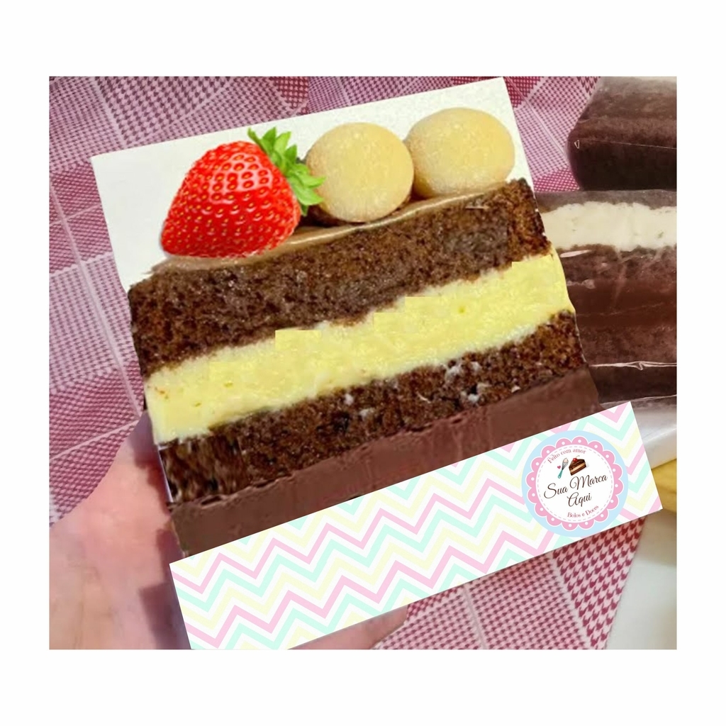 Embalagem para Slice Cake Fatia de Bolo Personalizado - 20 unidades