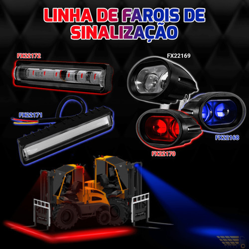 Farol De Led Blue Spot Azul Empilhadeira Pulverizador