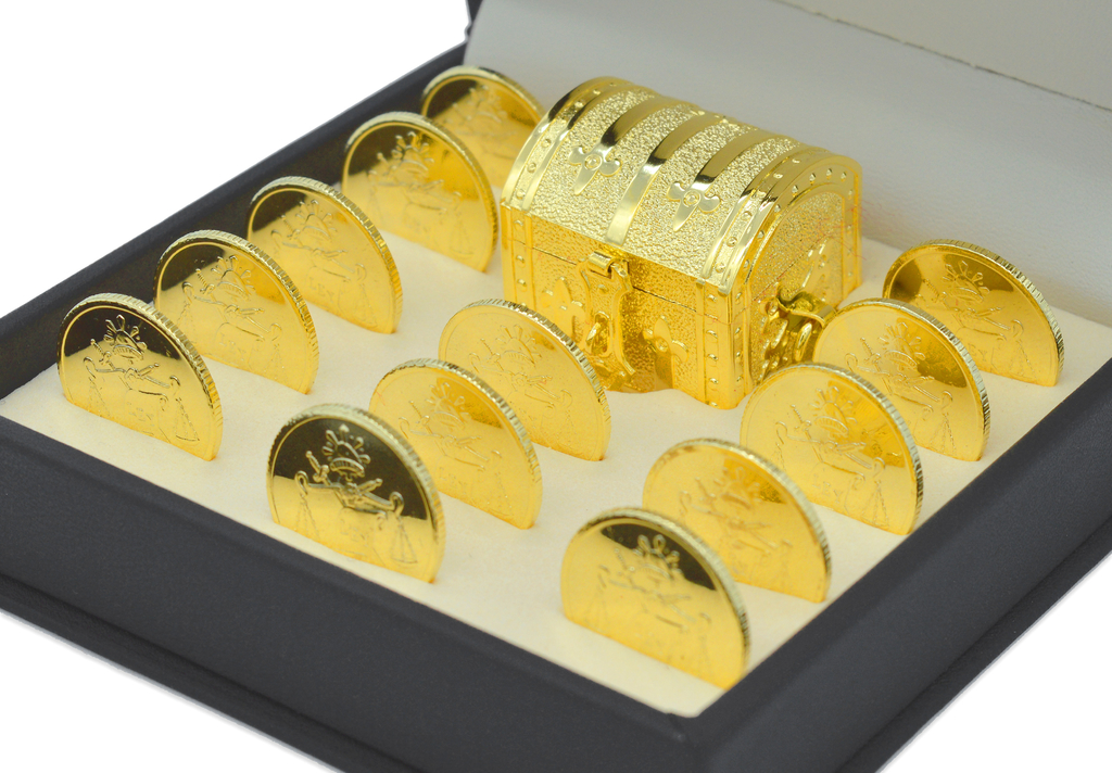 Juego Arras Matrimoniales Peseta Beige. Oro Laminado 14k