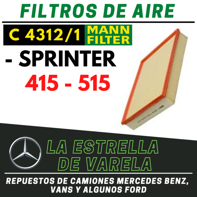 FILTROS MANN FILTER - AIRE - C4312/1 - SPRINTER 415 - 515
