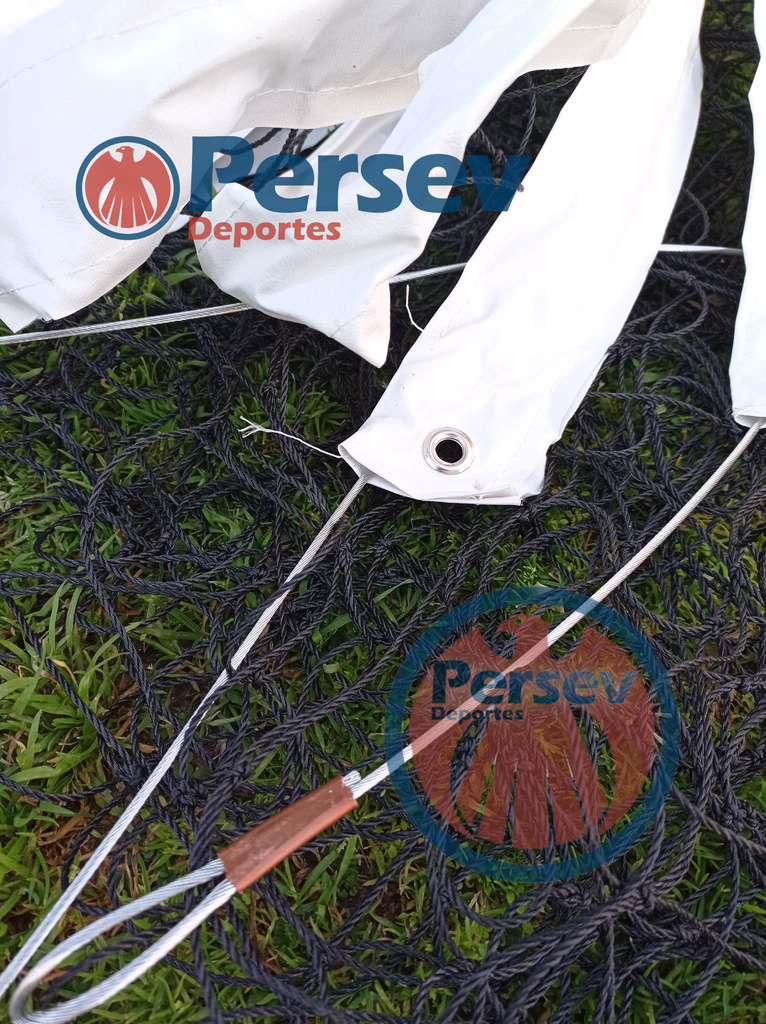 Red de Voley 9.40m x 1m Banda Superior e Inferior con cable de Acero ...