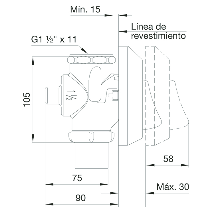 VÁLVULA PARA DESCARGA DE INODOROS FV 0368.01