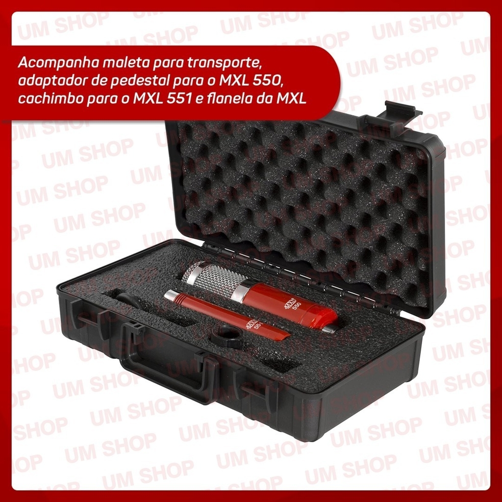 Microfone Condensador MXL 550/551 para Gravação de Voz e Instrumentos