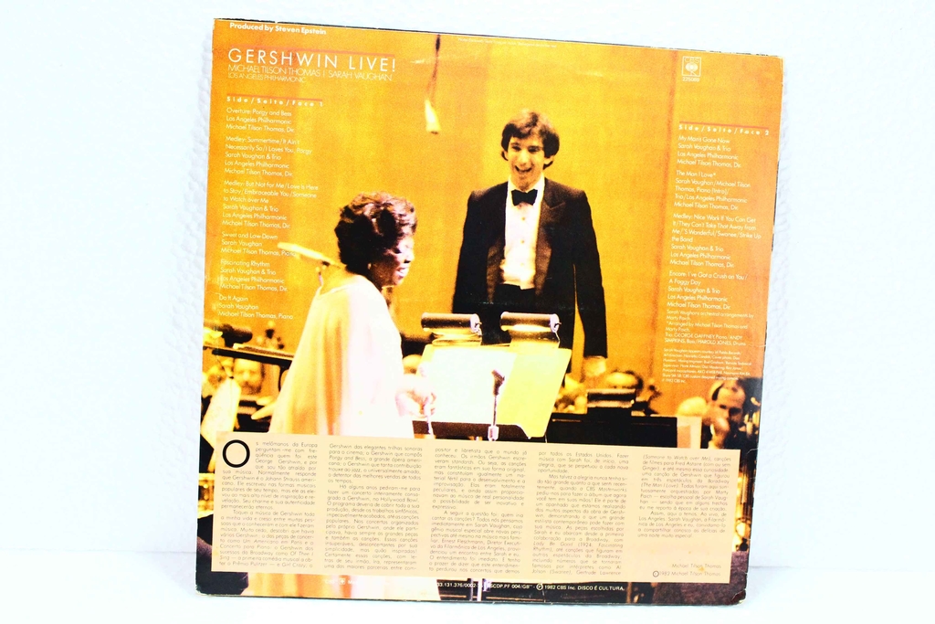 Lp Vinil - Michael Tilson Thomas Sarah Vaughan Gershwin Live