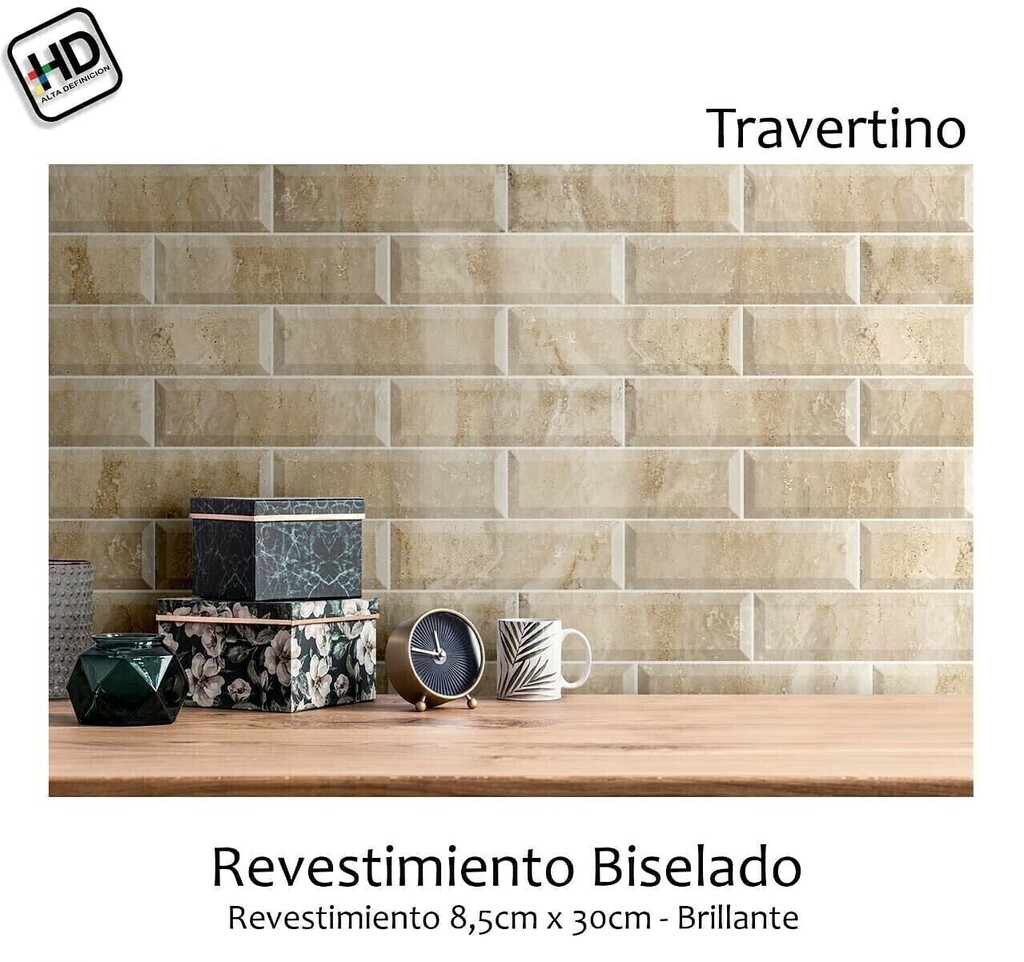Revestimiento Subway Biselado Travertino 8,5x30 1 Calidad