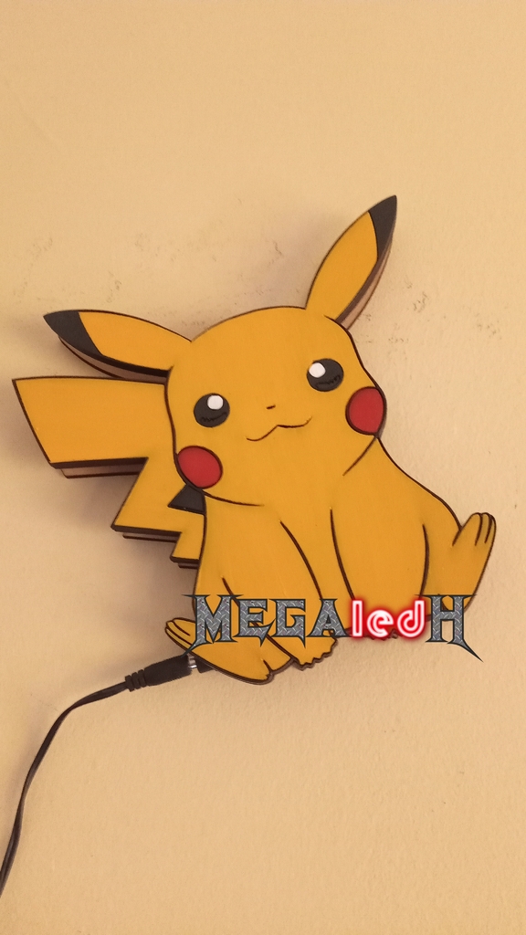 CUADRO LED PIKACHU POKEMON