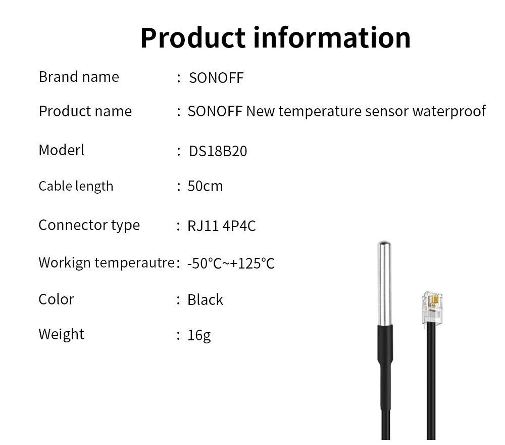 Sensor Temperatura Ds18b20 Sonoff Th16 Th20 Elite Origin