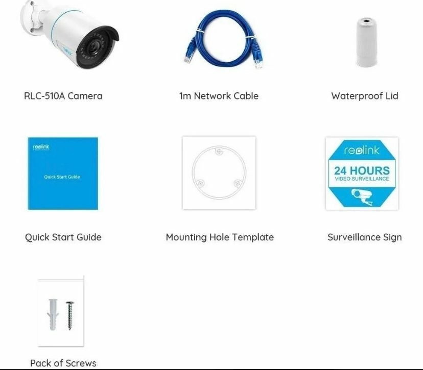 Reolink Rlc-510a Câmera De Segurança Inteligente 5mp Poe Ip