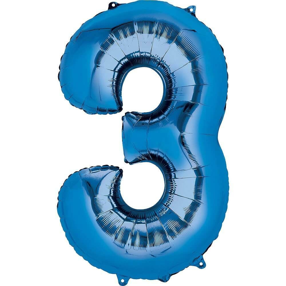 Globo Jumbo Número Tres Azul