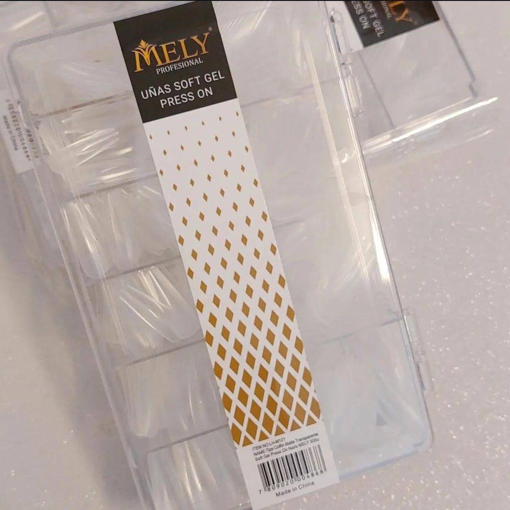 Tips soft gel x500 Mely (coffin) - Hello Cocò
