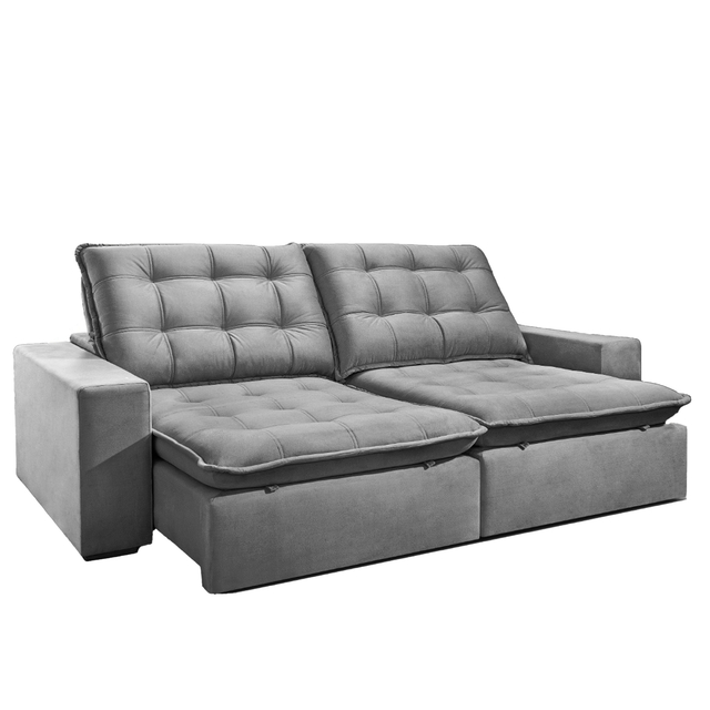 Sofá Retratil Bianchi Maximus 250 Tecido K038 Cinza