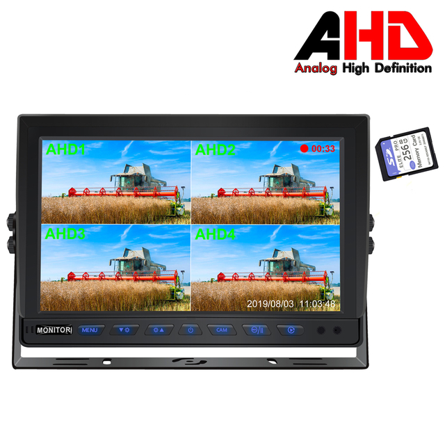 MONITOR DVR STK 704 AHD 1080P QUAD DE 7 POLEGADAS 4 CANAIS COM CONECTOR ...