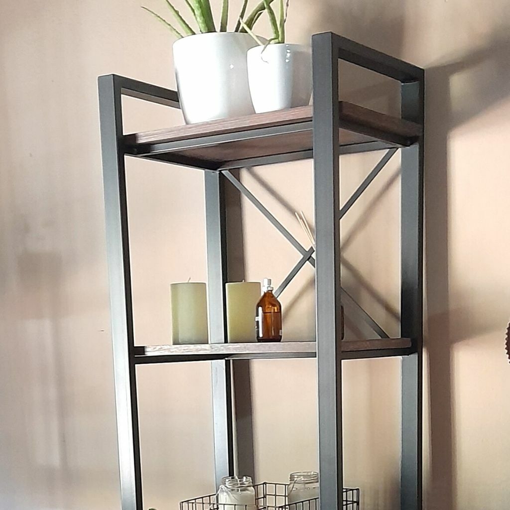 Estantería con estantes de madera - ArteMetal