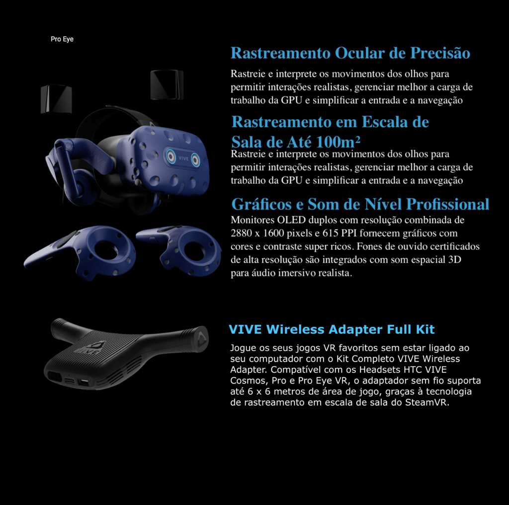 HTC VIVE Pro Eye Enterprise VR System + VIVE Wireless Adapter Full Kit