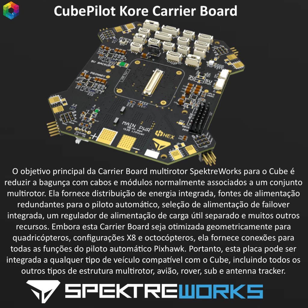 CubePilot SpektreWorks Kore Multi-Rotor Carrier Board for the Cube ...